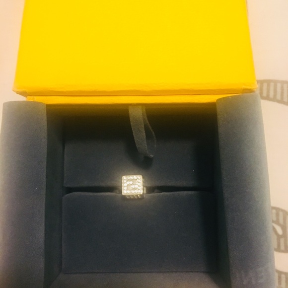 Fendi | Jewelry | Fendi Ring Silver Cosmopolitan Cube With F Letters ...